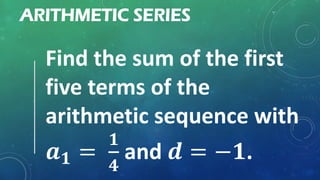 Grade 10 Mathematics Arithmetic Series Lesson | PPTX