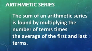 Grade 10 Mathematics Arithmetic Series Lesson | PPTX