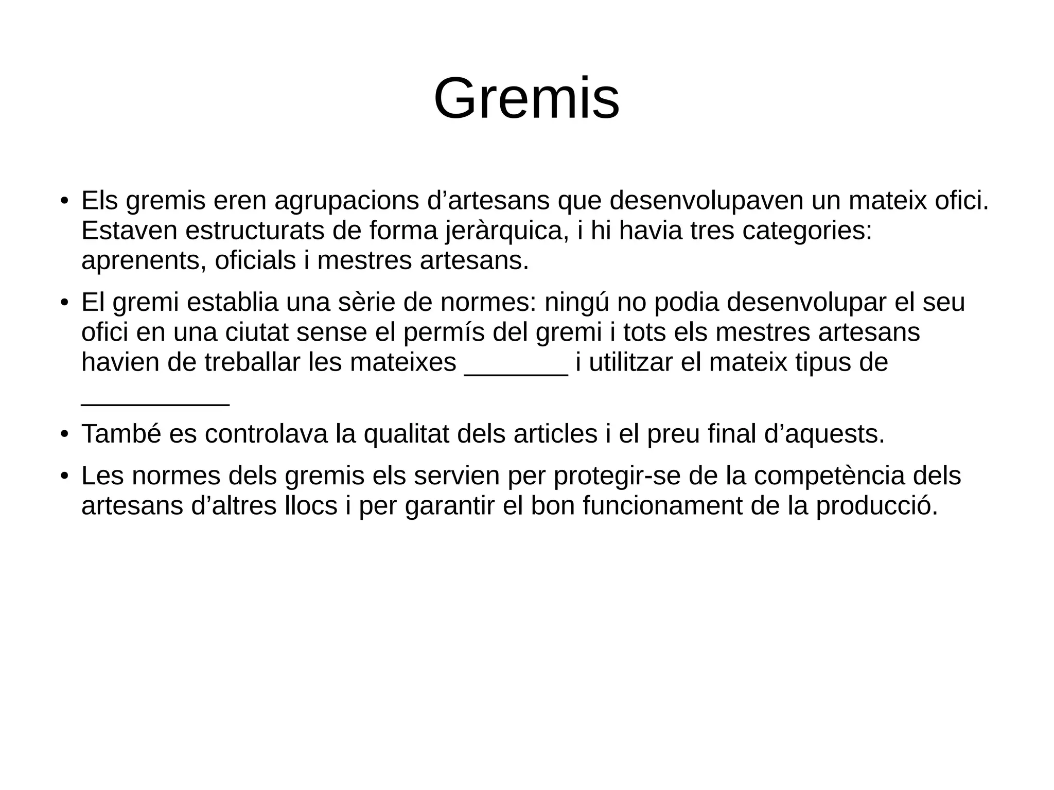 Ciutats medievals: rtesans i gremis | ODP