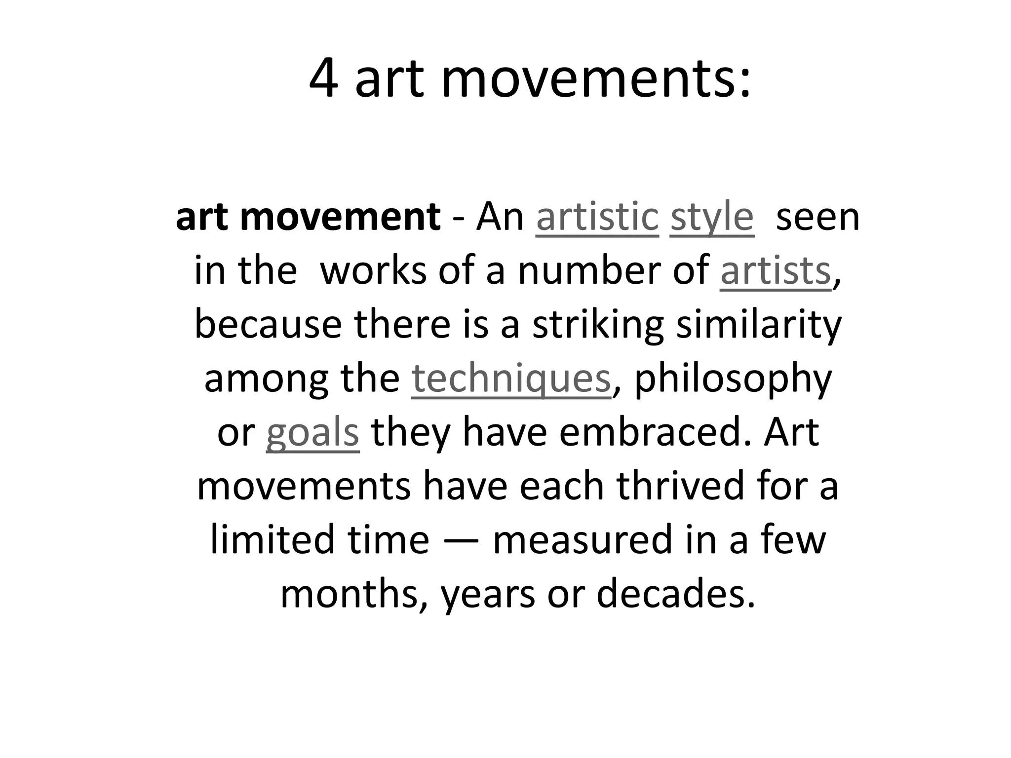 4 art movements | PPTX | Modern Art | Fine Art