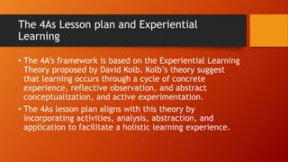 4As (Activity, Analysis, Abstraction, Application) Lesson Plan | PPTX