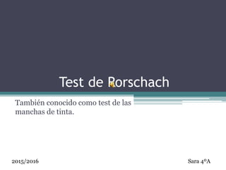 Test de Rorschach | PPTX