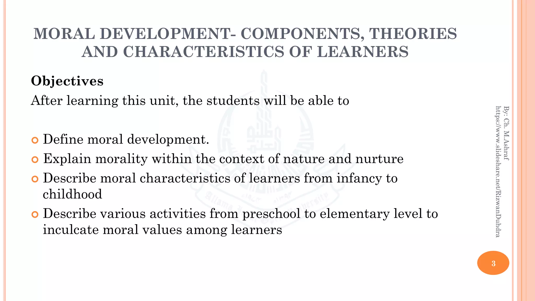 Moral Development - Components, Theories and Characteristics of Learners | PDF | Parenting ...