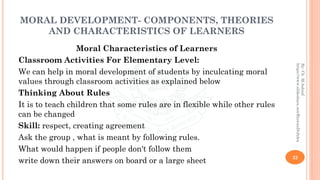 Moral Development - Components, Theories and Characteristics of Learners | PDF
