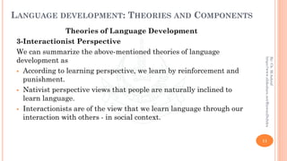 Language Development, Theories and Components | PDF