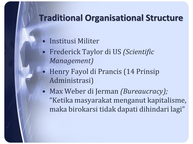 Organisational Chart (Model Struktur Organisasi) | PPT