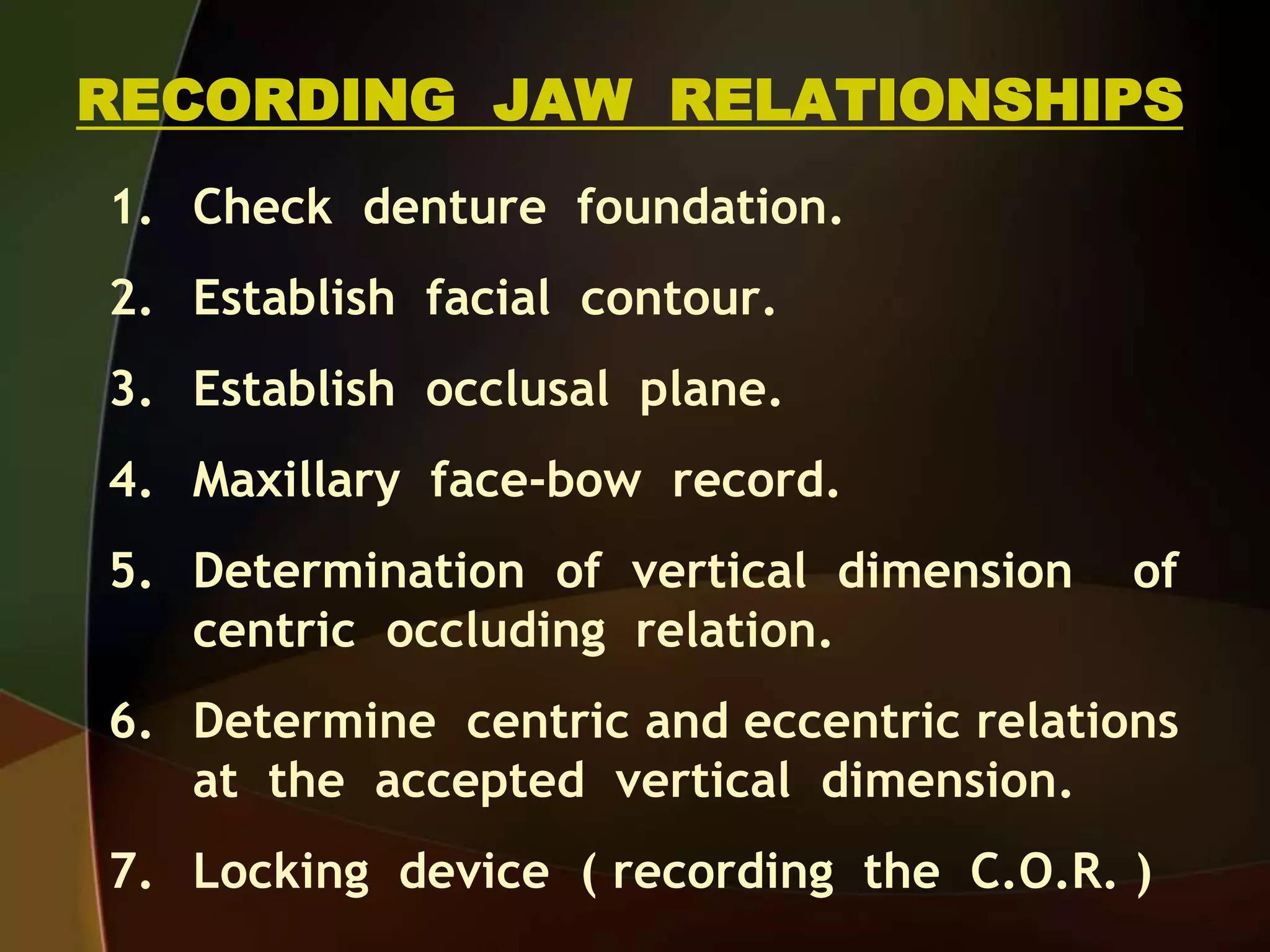 Jaw Relation Record | PPT