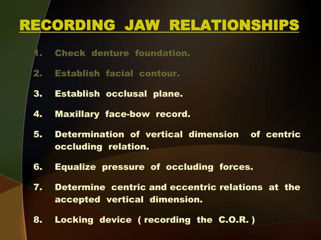 Jaw Relation Record | PPT