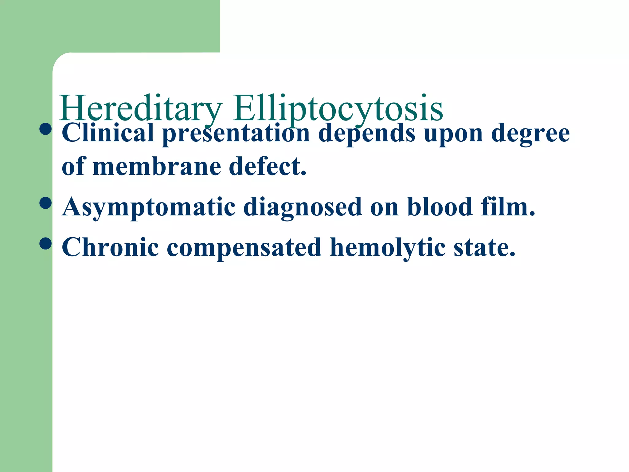 hemolytic anemia (cell membrane defect) | PPT