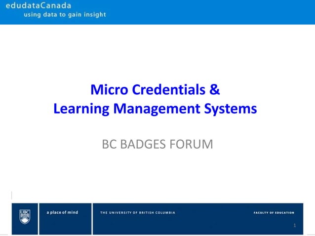 Victor Glickman, Edudata Canada: Micro-credentials and Learning Management Systems | PPTX