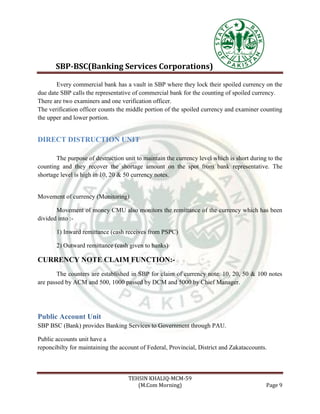 Internship+report+SBP-BSC(+Tehsin+khaliq) | PDF