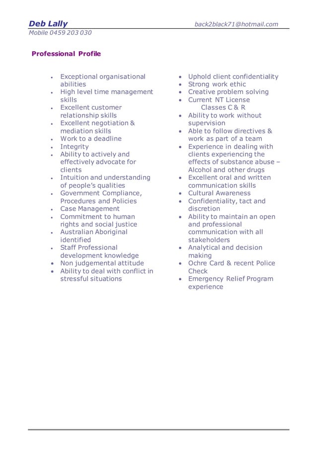 Deborah Lally 2016 | PDF