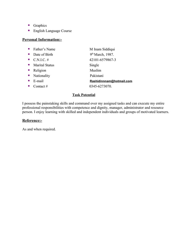 edited rashid (shayan c.v) | PDF