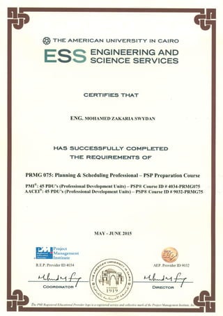 PRMG075-Project Planning and Scheduling Professional PSP preparation | PDF