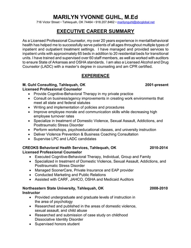 MarilynGuhl Resume | PDF