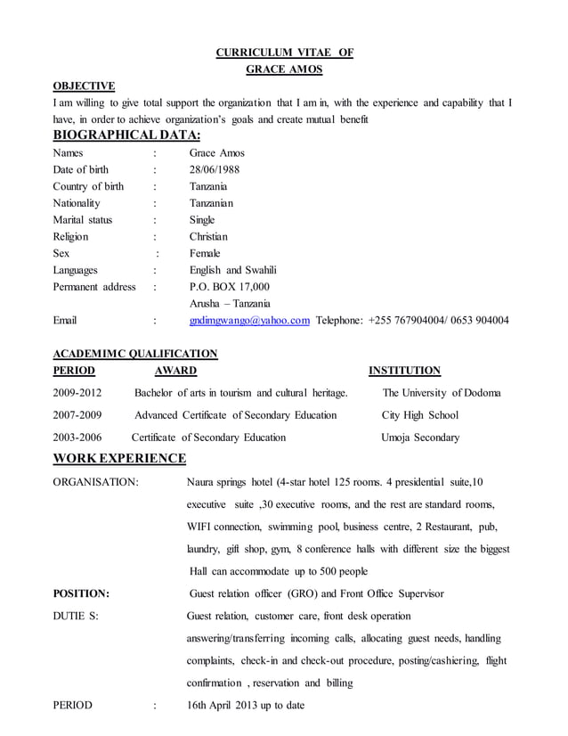 GRACE AMOS | DOCX | Travel