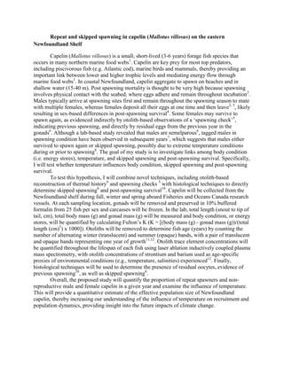 Repeat and skipped spawning in capelin (Mallotus villosus) on the ...