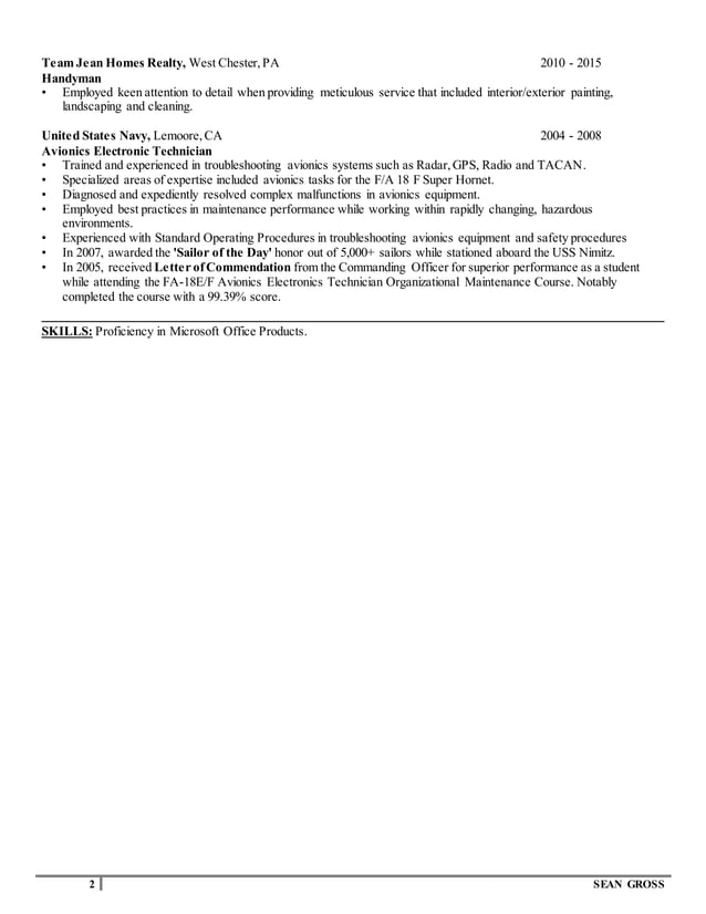 Sean Gross Resume | PDF