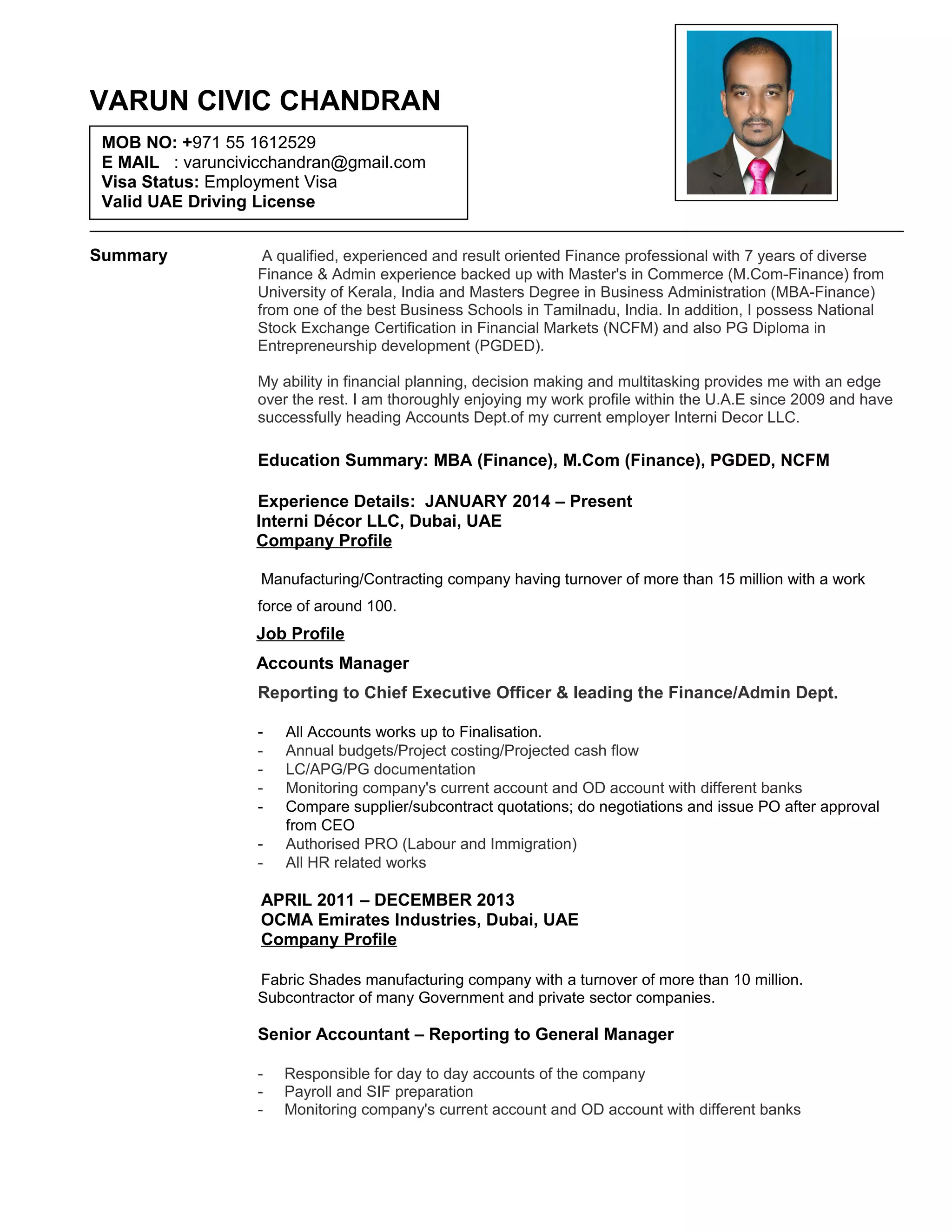 Resume - Varun | DOC