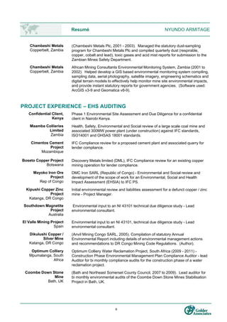 N Armitage CV | PDF | Africa Travel | Travel Locations