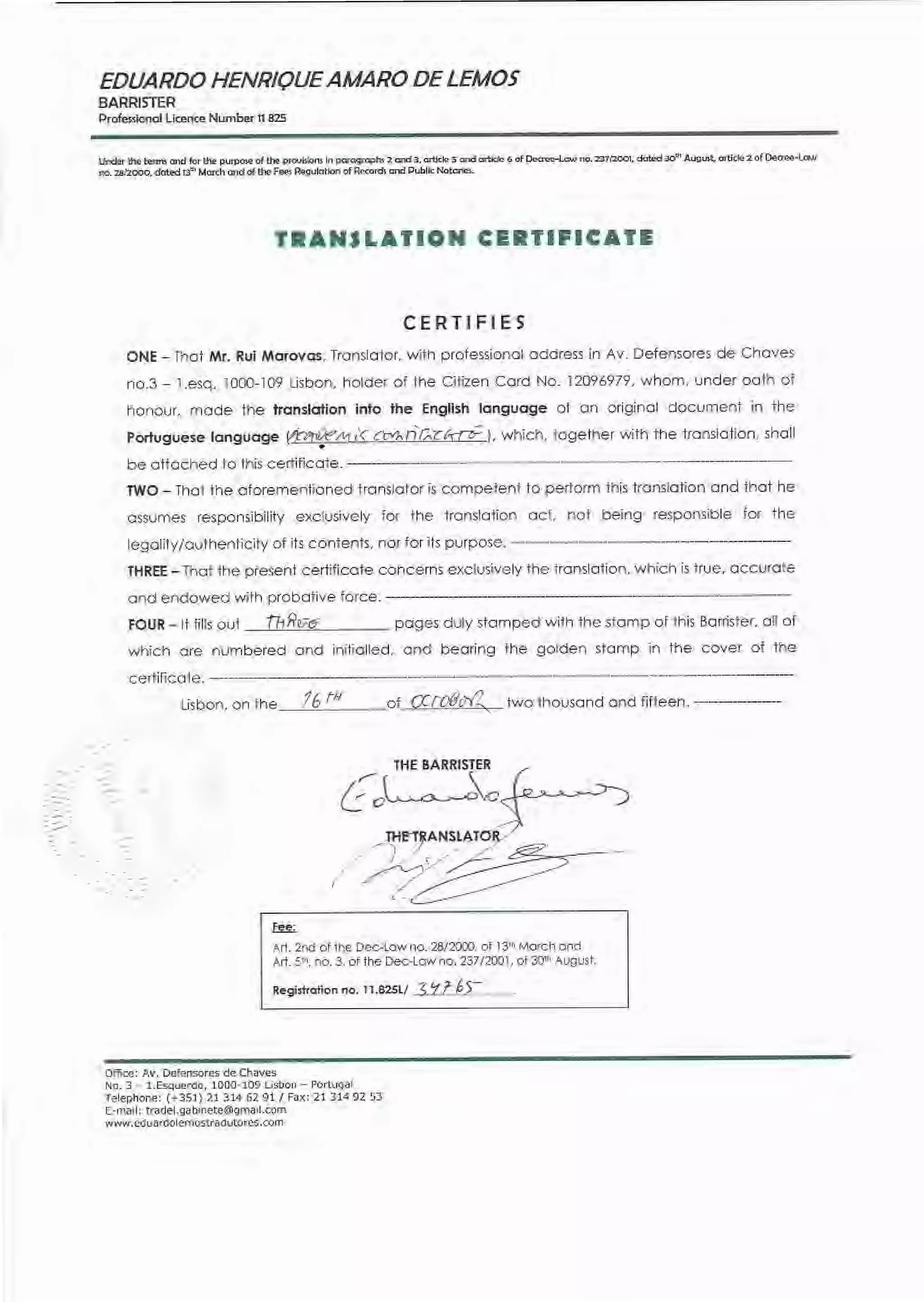 Translation Certificate_1 | PDF