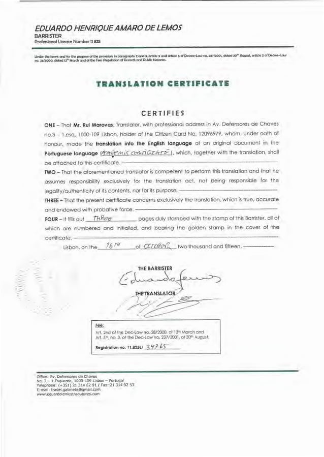 Translation Certificate_1 | PDF