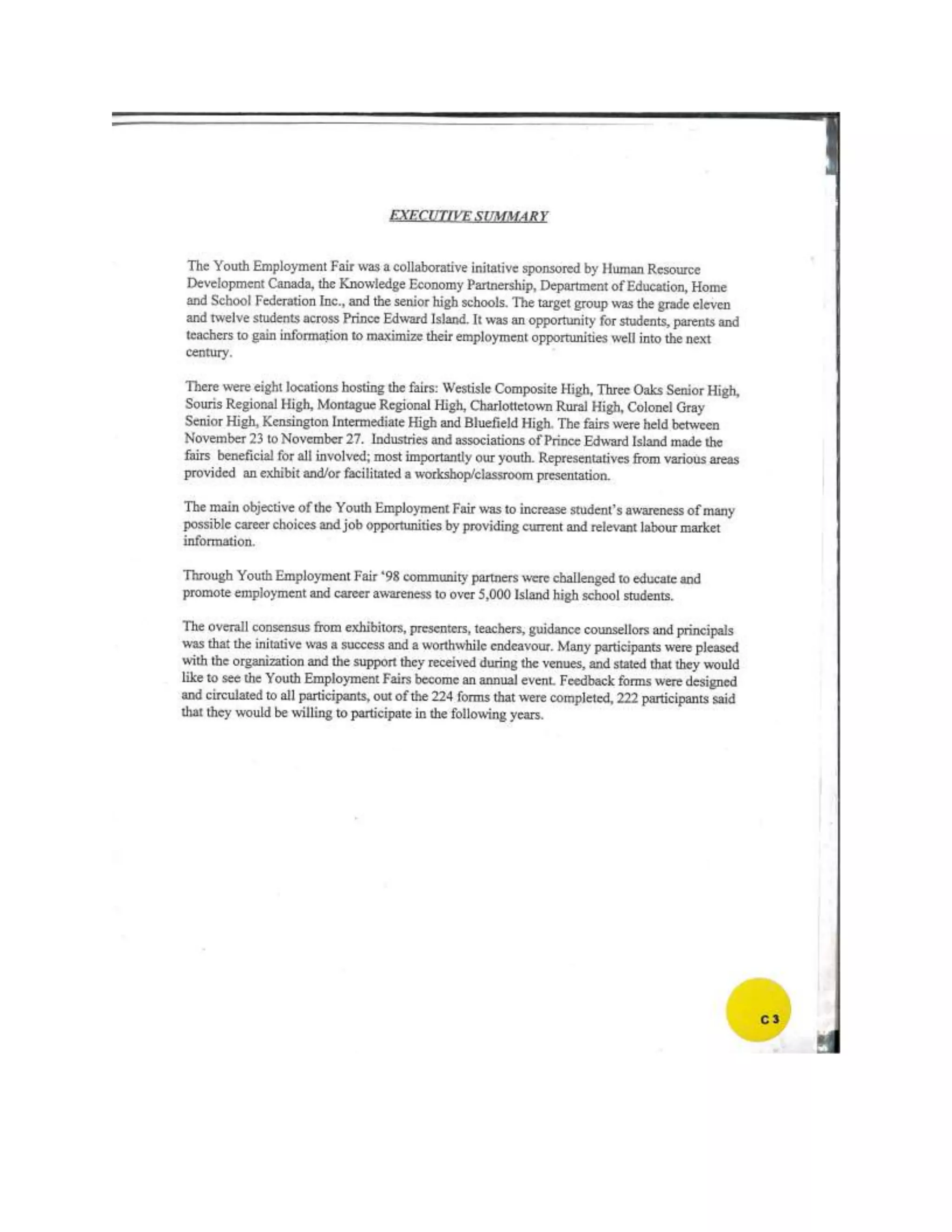 Youth Fair Executive Summary | DOCX
