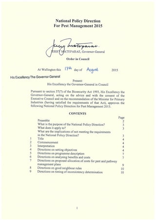 National Policy Direction for Pest Management 2015 | PDF | Agriculture ...