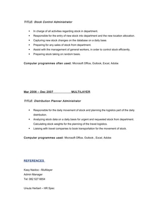 Tesha Naidoo CV | DOC