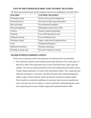 HSE RISK ASSESSMENT | PDF