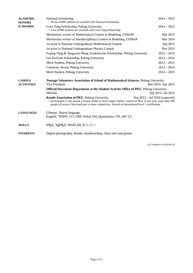 Xiaowei Wang CV | PDF