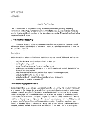 Security Plan | DOCX | Computing | Technology & Computing