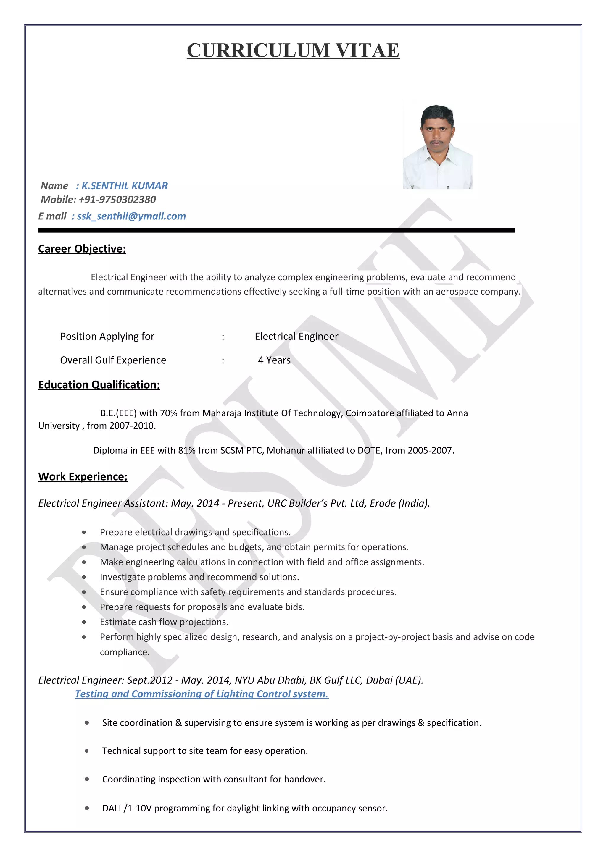 Senthil-CV[-1] | PDF