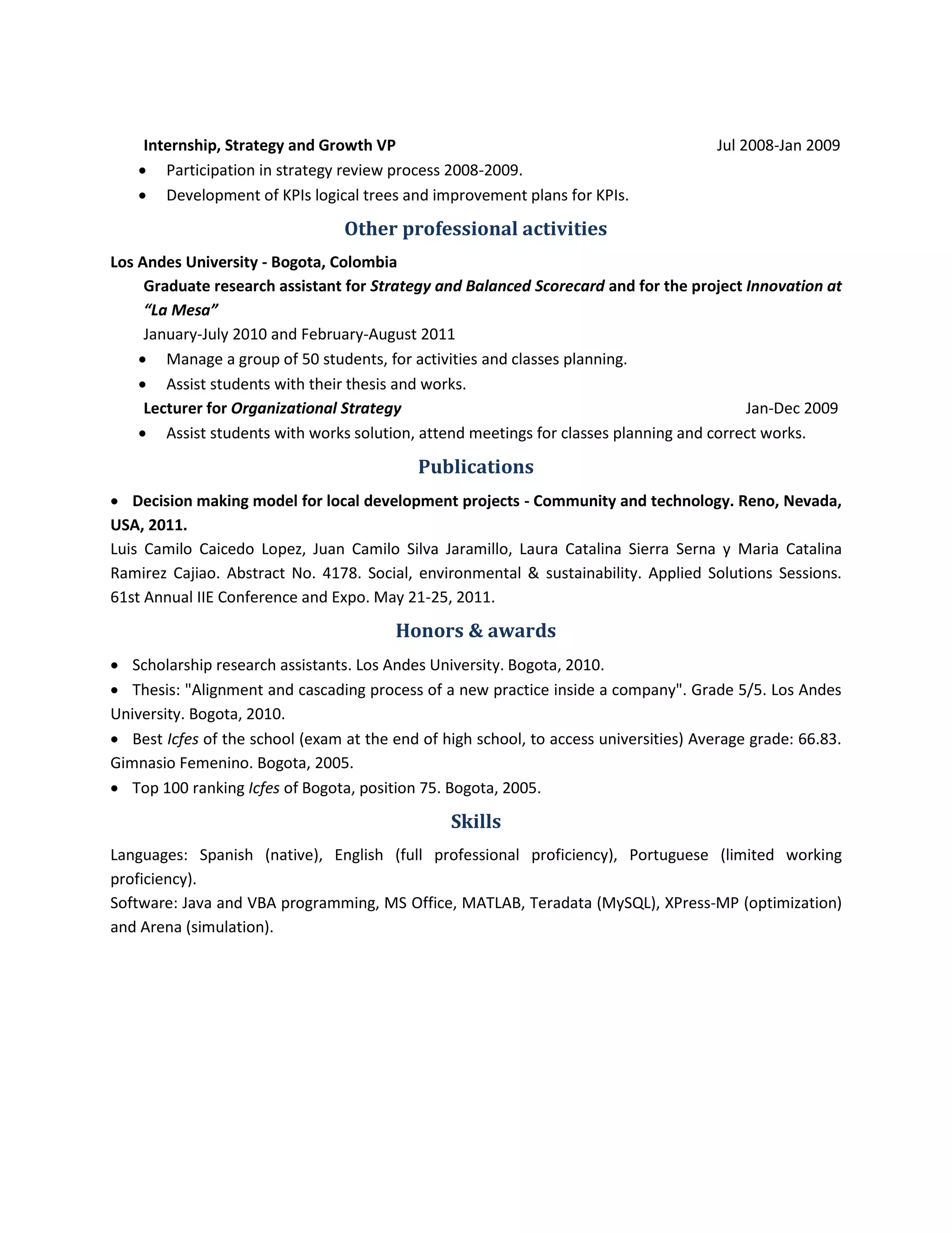 15.05.15 Laura Sierra Serna CV English | PDF