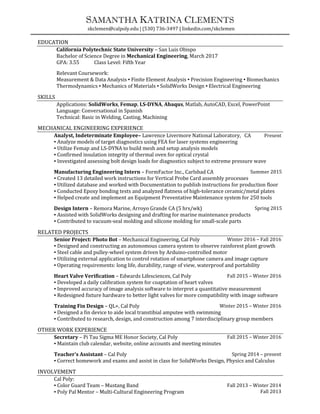 Samantha Clements Resume | PDF