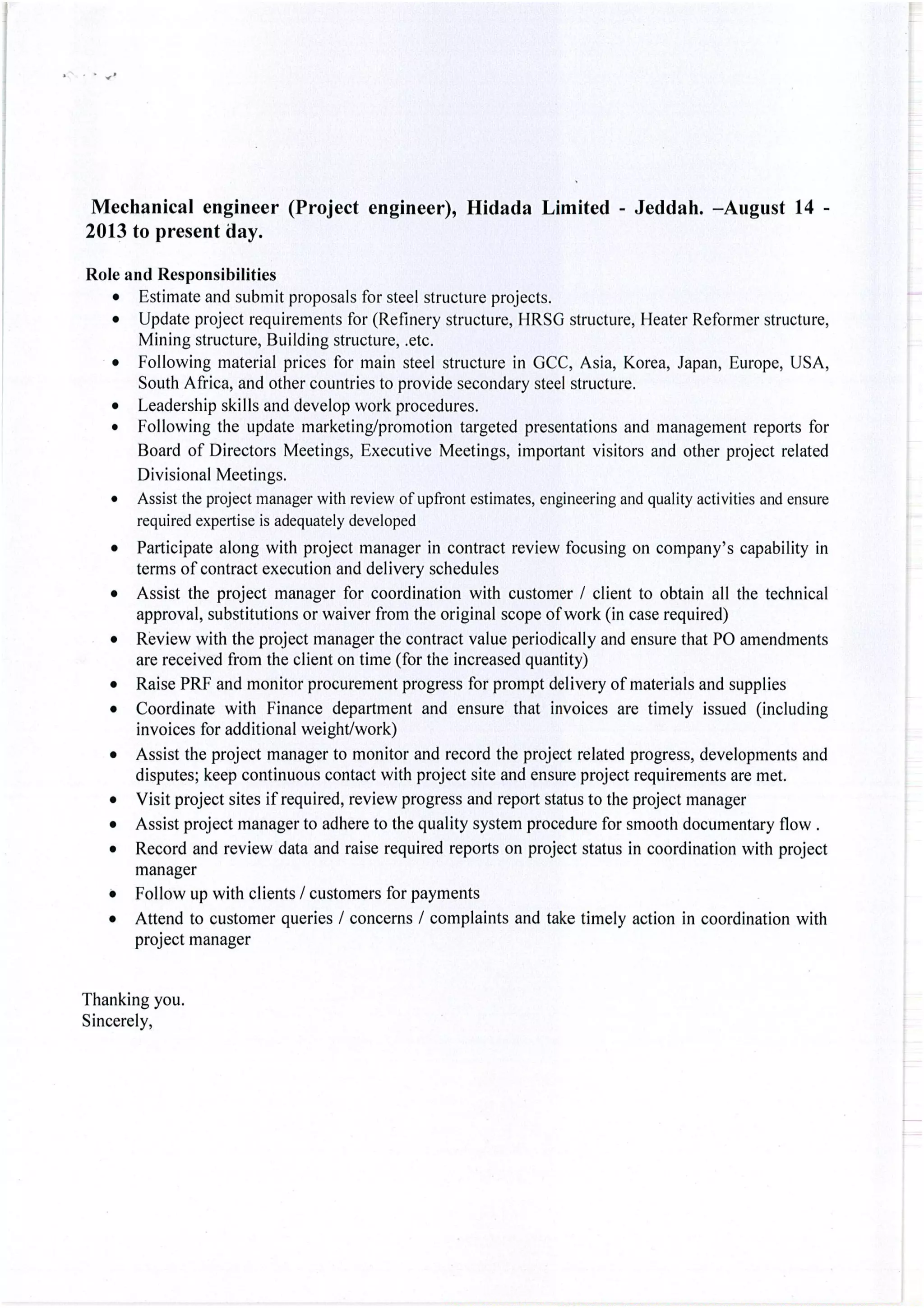 Mech. Baraa Yaseen CV 10052016 | PDF