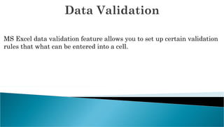 Advanced Excel ppt | PPT