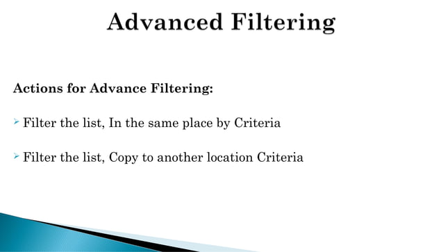 Advanced Excel ppt | PPT
