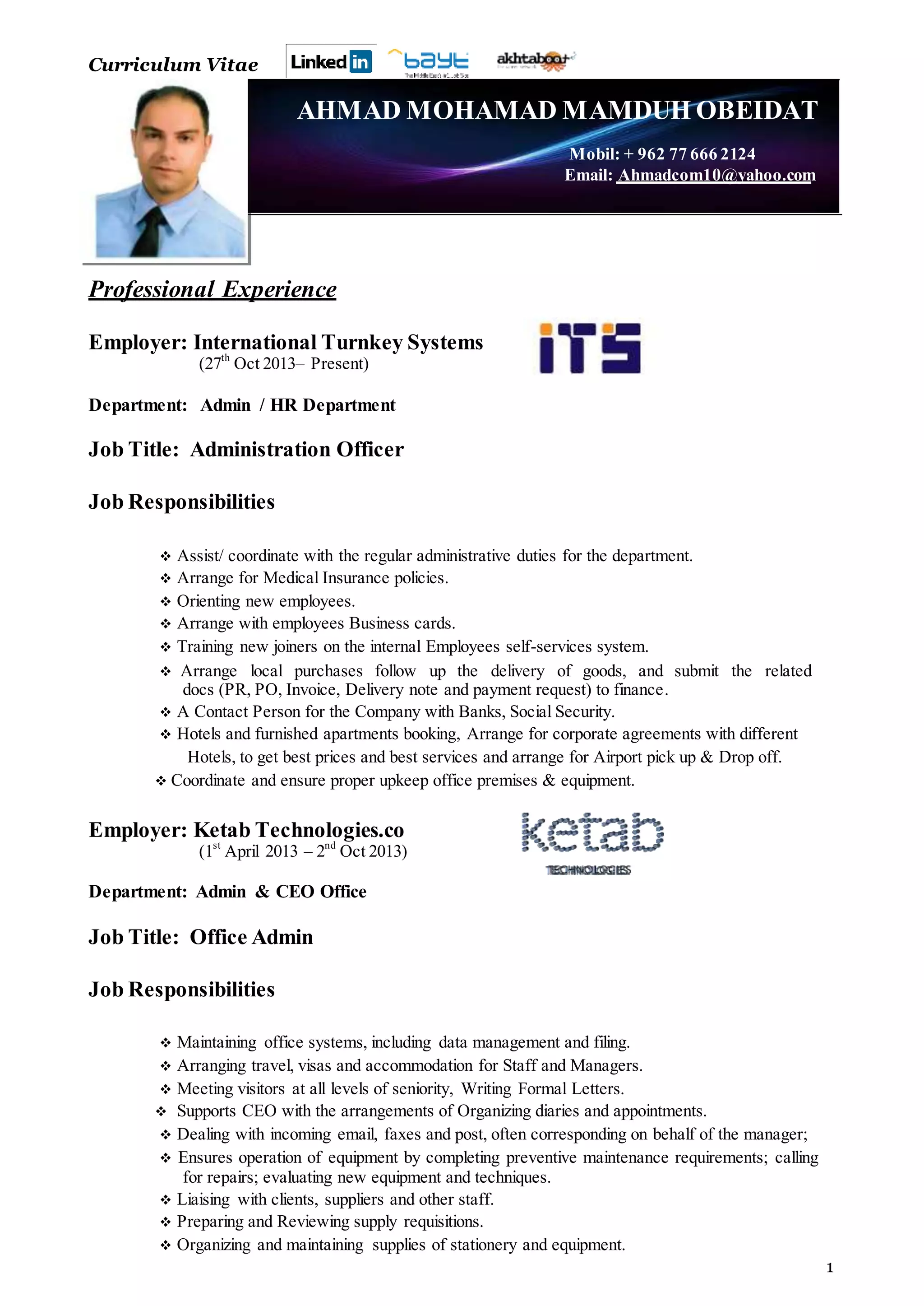 Ahmad Obeidat -CV | DOCX