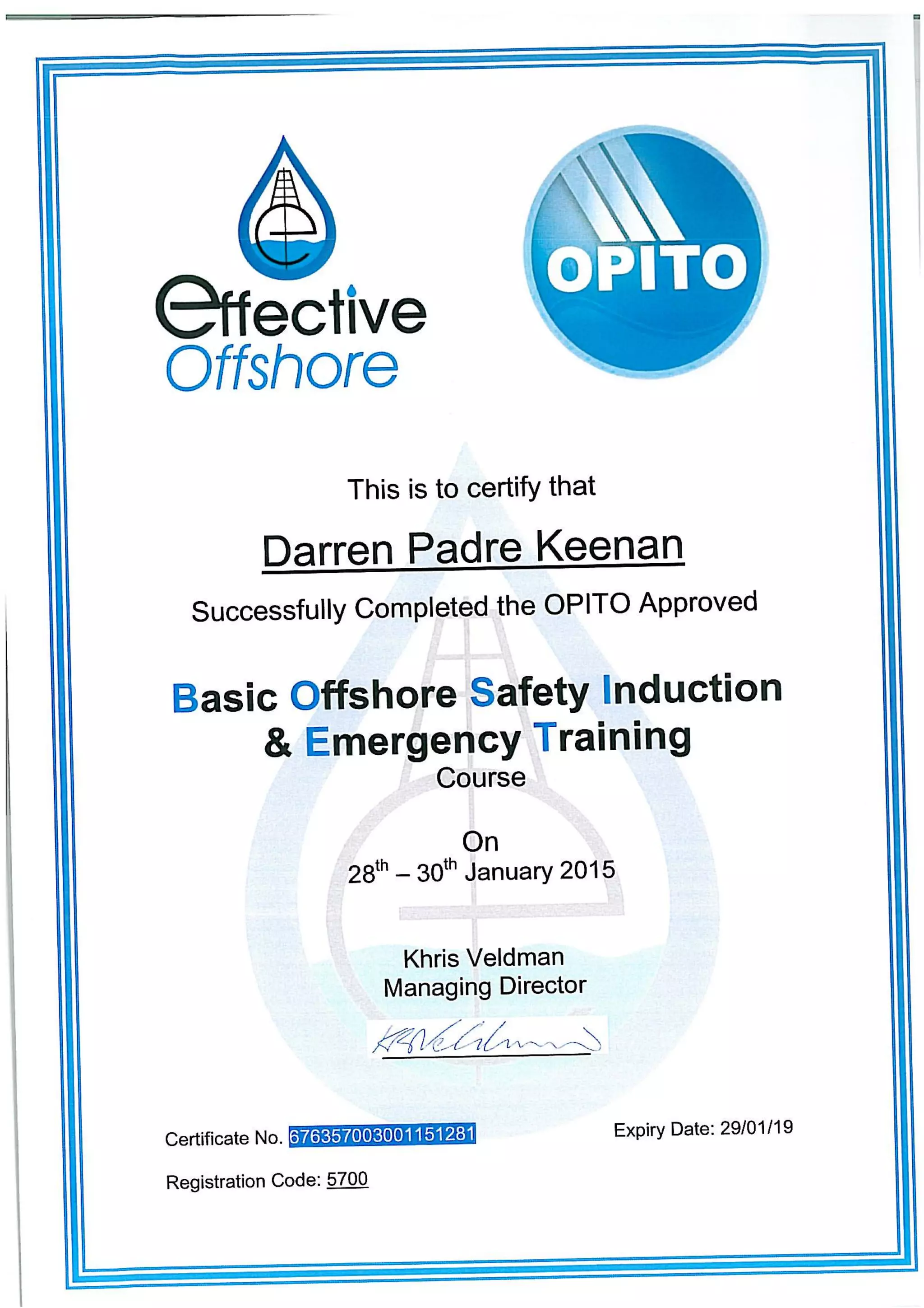 Offshore Certification | PDF