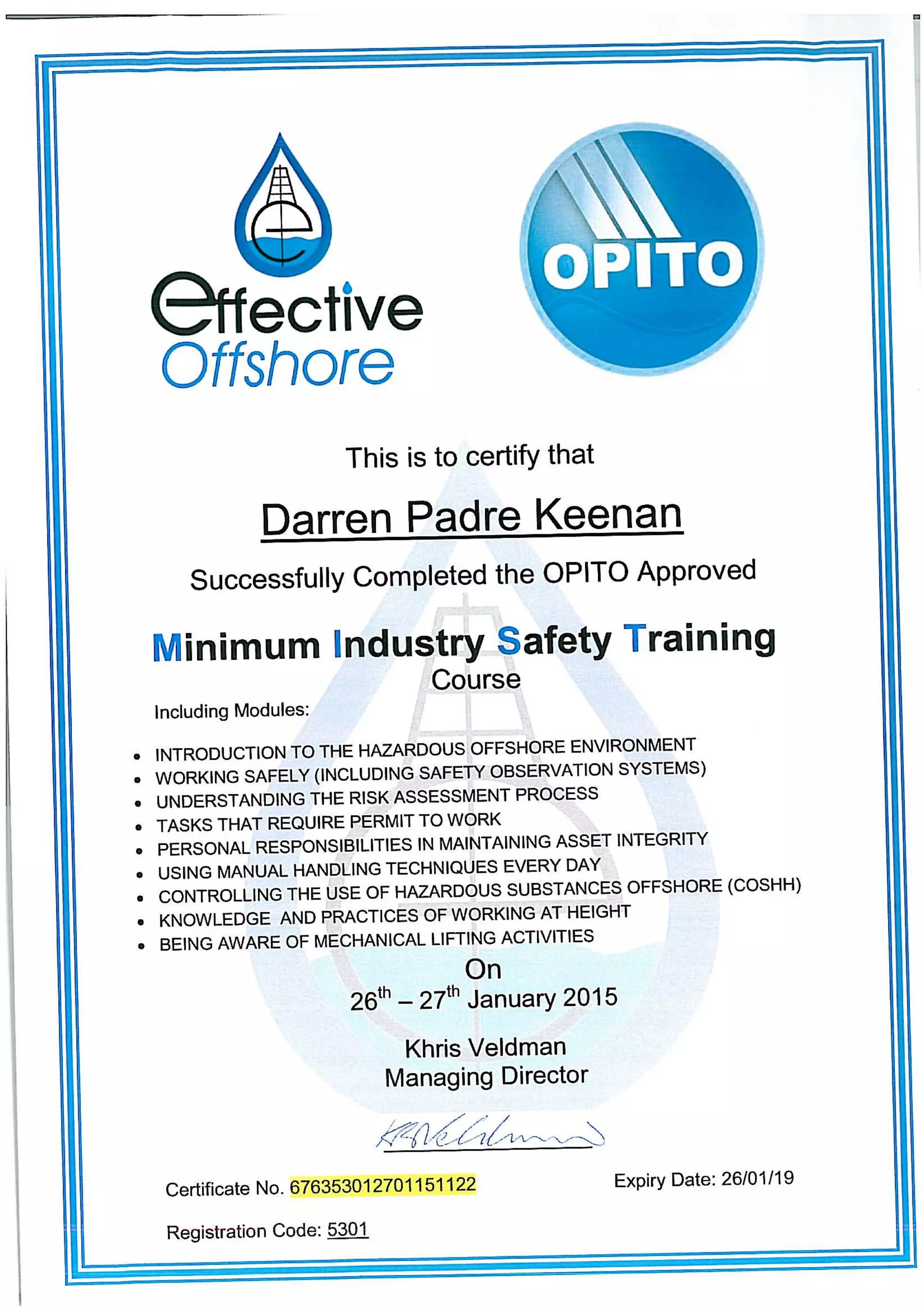 Offshore Certification | PDF