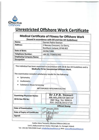 Offshore Certification | PDF