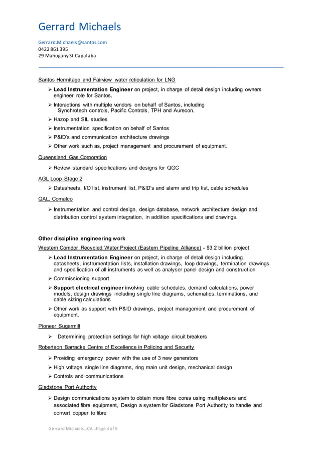 Gerrard Michaels CV 2016 | PDF