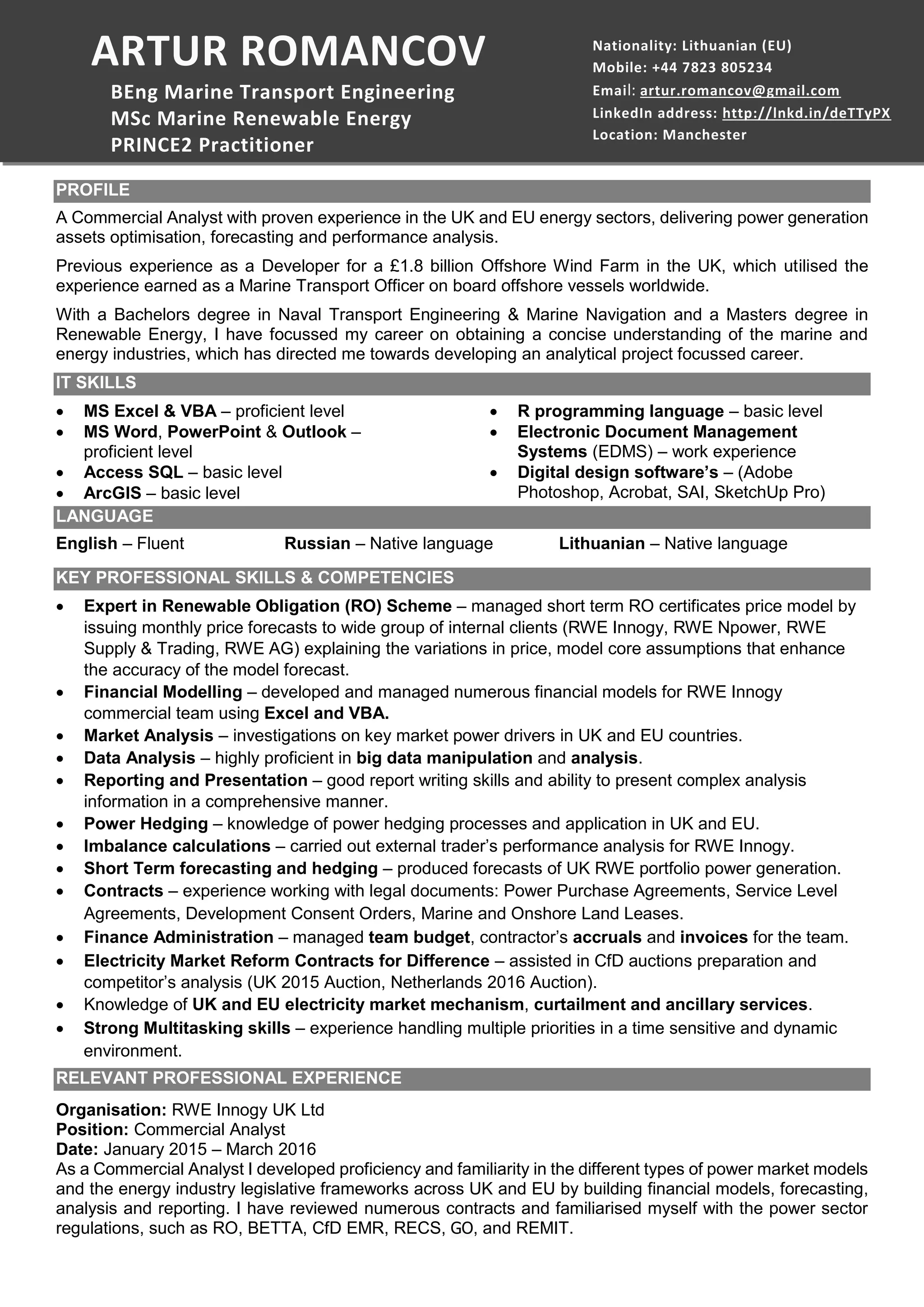 Romancov_BEng_MSc_CV | PDF