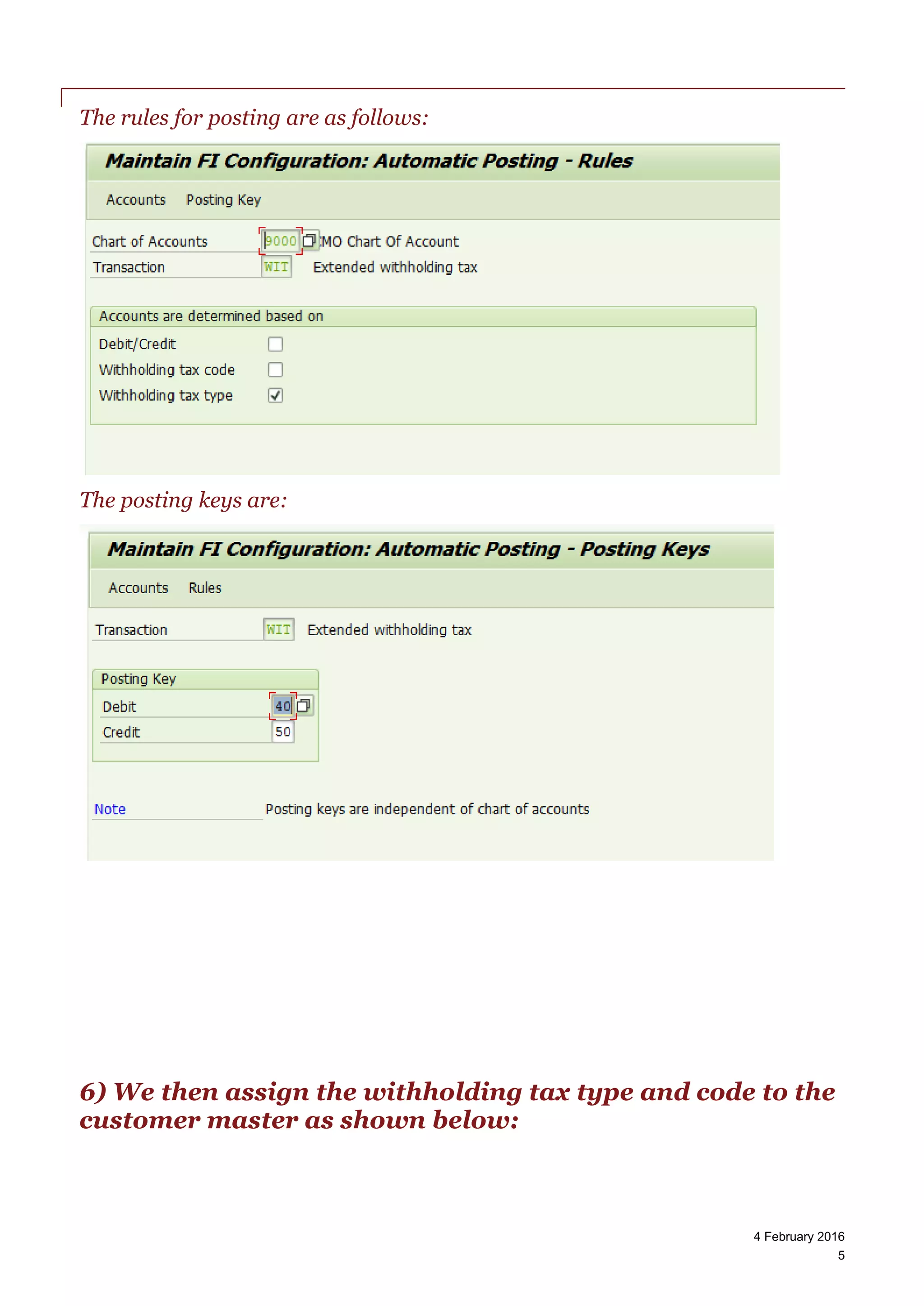Customer Withholding Tax Configuration | PDF