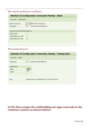 Customer Withholding Tax Configuration | PDF