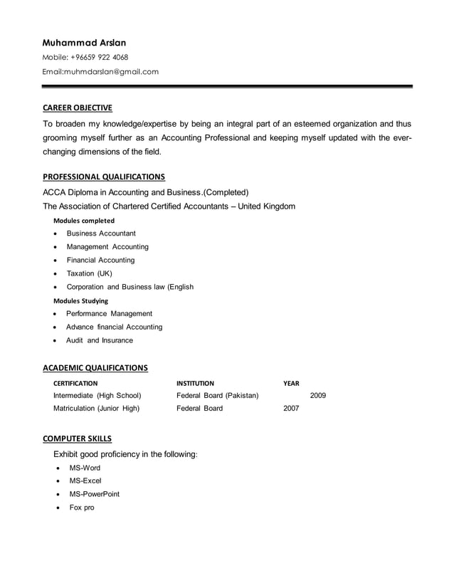 Arslan Cv | DOCX