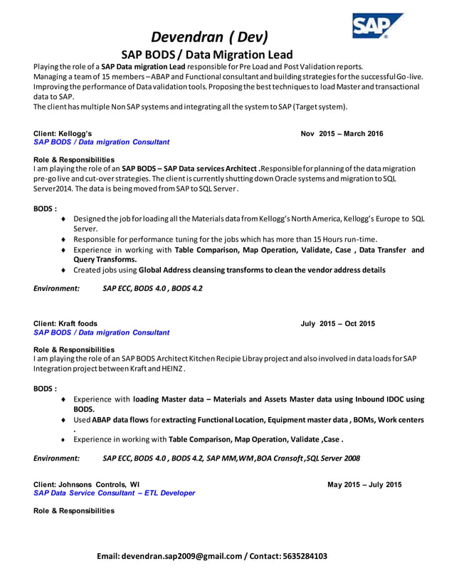SAP_BODS-Data Migration Consultant | DOCX | Databases | Computer ...