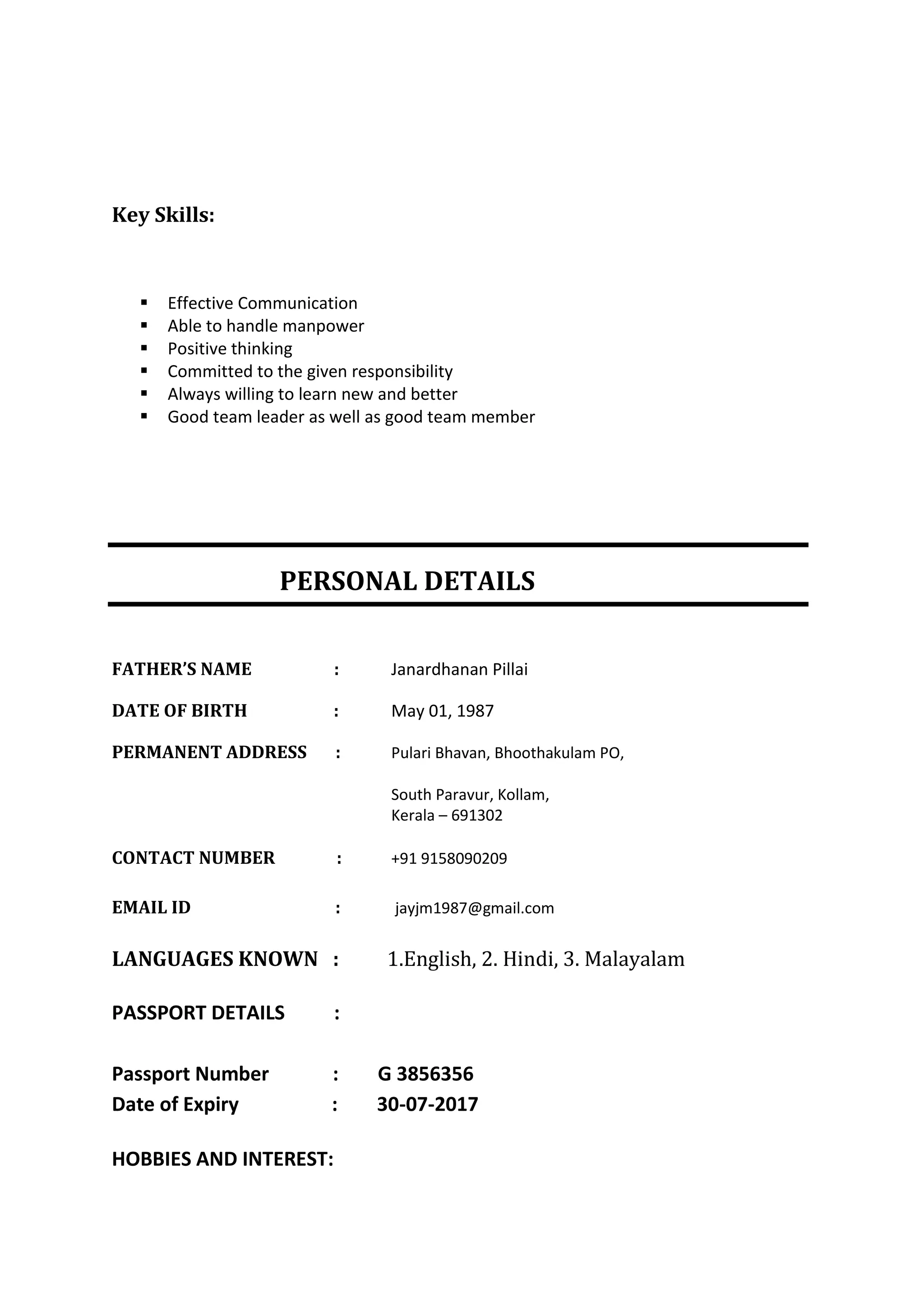 Jayakumar Resume | PDF