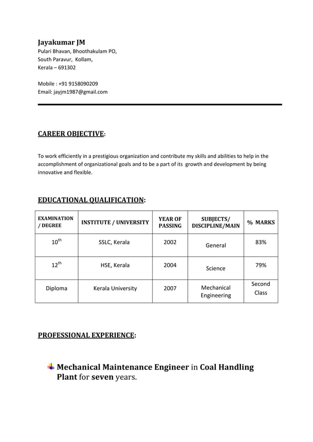 Jayakumar Resume | PDF | Business | Business and Finance